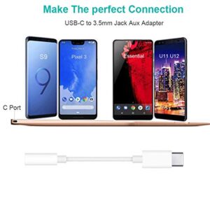 USB C to 3.5mm Headphone Jack Adapter Compatible with Pixel 6 5 4 3 2 XL, iPad Pro 2022 2021 2020 2018, Sony HTC Moto Samsung Galaxy S21 S20 Ultra S20+ Note 20 10 S10 S9 Plus and More