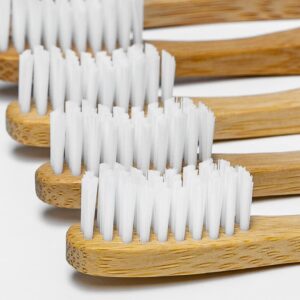 Bamboo Toothbrushes Medium Bristles 4-Pack – Biodegradable, Sustainable, Compostable, Natural, Eco Friendly Wood Toothbrush Set – BlauKe®