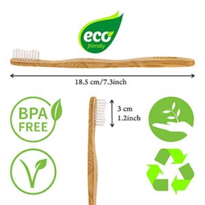 Bamboo Toothbrushes Medium Bristles 4-Pack – Biodegradable, Sustainable, Compostable, Natural, Eco Friendly Wood Toothbrush Set – BlauKe®