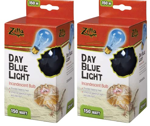 Zilla Incandescent Day Blue Light Bulb for Reptiles 150 Watt - Pack of 2