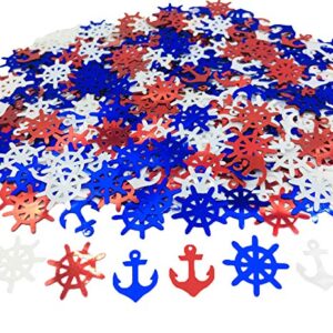 Anchor Rudder Confetti Patriotic Nautical Party Theme Nautical Baby Shower Nautical Cut Out Red White Blue Red White Blue 1.5 Ounce 1400 Pieces