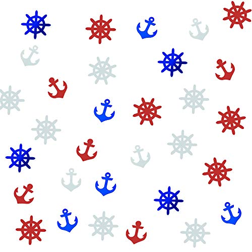 Anchor Rudder Confetti Patriotic Nautical Party Theme Nautical Baby Shower Nautical Cut Out Red White Blue Red White Blue 1.5 Ounce 1400 Pieces