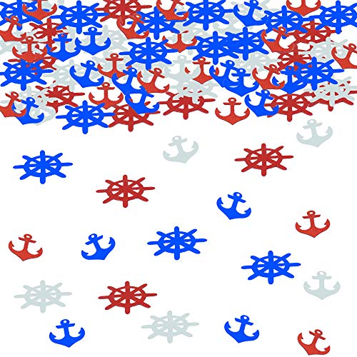 Anchor Rudder Confetti Patriotic Nautical Party Theme Nautical Baby Shower Nautical Cut Out Red White Blue Red White Blue 1.5 Ounce 1400 Pieces