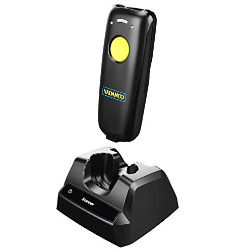 NADAMOO 2D Wireless Barcode Scanner Compatible with Bluetooth, Portable USB 1D 2D QR Code Scanner for Inventory, Bar Code Image Reader for Tablet iPhone iPad Android iOS PC POS, with Charging Dock