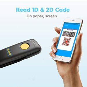 NADAMOO 2D Wireless Barcode Scanner Compatible with Bluetooth, Portable USB 1D 2D QR Code Scanner for Inventory, Bar Code Image Reader for Tablet iPhone iPad Android iOS PC POS, with Charging Dock