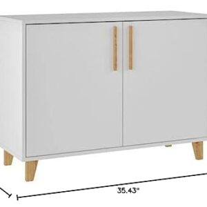 Manhattan Comfort Herald Modern 2 Door Double Sideboard Buffet, White