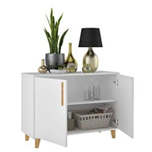 Manhattan Comfort Herald Modern 2 Door Double Sideboard Buffet, White