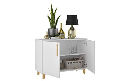 Manhattan Comfort Herald Modern 2 Door Double Sideboard Buffet, White