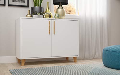 Manhattan Comfort Herald Modern 2 Door Double Sideboard Buffet, White