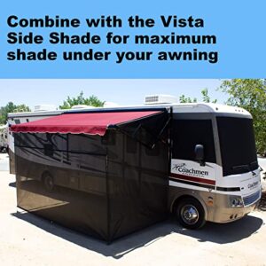 ShadePro - Vista Shade - RV Awning Shade Screen - Zipper Sun Screen Installs in Seconds - Solar Mesh Blocks 87% of Sunlight - The Original Camper Sunscreen Shade for Awnings - 19' x 9' - Grey