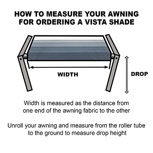 ShadePro - Vista Shade - RV Awning Shade Screen - Zipper Sun Screen Installs in Seconds - Solar Mesh Blocks 87% of Sunlight - The Original Camper Sunscreen Shade for Awnings - 19' x 9' - Grey