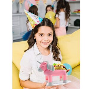 Unicorn Taco Holder Kids Plate Animal Food Holder, Cute Pink Novelty Taco Stand Holds 2 Taco Shells, Funny Taco Accessories for Fun Taco Tuesday Party