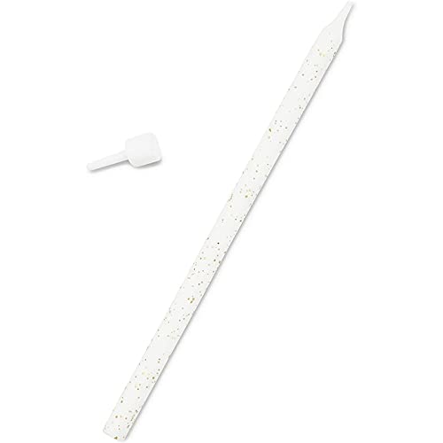 White Gold Glitter Long Thin Birthday Cake Candles in Holders (5 in., 48 Pack)