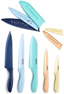 cuisinart c55-10pcerm 10 piece ceramic coated knife set with blade guards (5 knives and 5 knife covers), multi