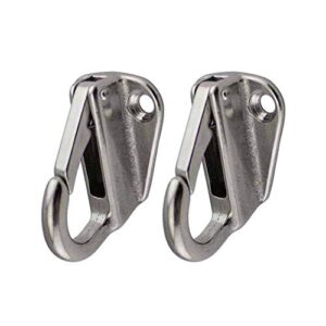 haowei fender hook, 2pcs fender hanger strong 316 stainless steel safety heavy hook marine spring snap-type fender fender hanger suitable for tug hardware accessories (spring hook)