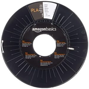 Amazon Basics PLA 3D Printer Filament, 1.75mm, White, 1 kg Spool