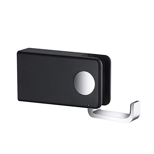 KIBI Artis Bathroom Hardware Accessory Wall Mounted Bathroom Robe Hook (Chrome Black)