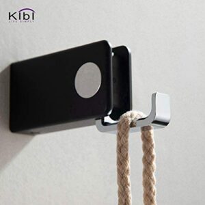 KIBI Artis Bathroom Hardware Accessory Wall Mounted Bathroom Robe Hook (Chrome Black)