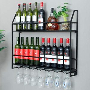 industrial wine rack 20 bottles wall mount wine cabinet with 7 glasses hook hanging metal wine rack goblet shelf for home bar restaurant 31.5’’x4.7’’x24.5’’