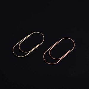 Rose Gold Large Paper Clips, 50pcs 50mm 2 inch Jumbo Paper Clip Non-Skid Large Wide Smooth Finish Steel Wire Office Supply Accessories