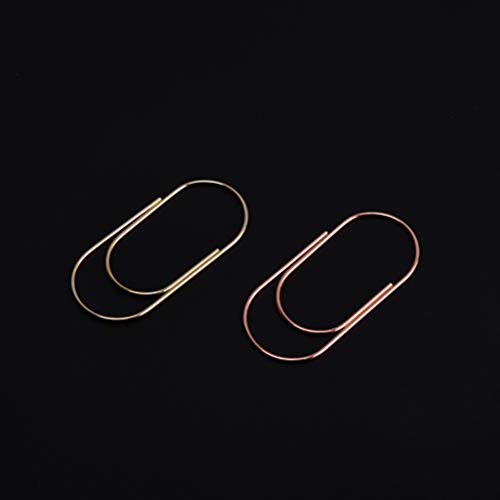 Rose Gold Large Paper Clips, 50pcs 50mm 2 inch Jumbo Paper Clip Non-Skid Large Wide Smooth Finish Steel Wire Office Supply Accessories