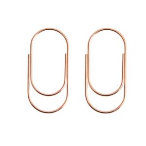 Rose Gold Large Paper Clips, 50pcs 50mm 2 inch Jumbo Paper Clip Non-Skid Large Wide Smooth Finish Steel Wire Office Supply Accessories