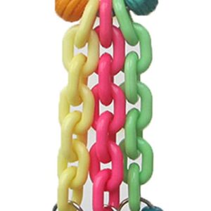 Academyus Colorful Rattan Ball Bird Parrot Budgie Chew Climbing Chain Toy Pet Cage Decor