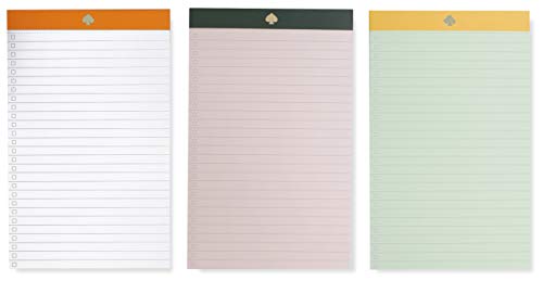 Kate Spade New York To-Do List Pad, Notepad Set of 3, Includes 50 Lined Sheets Per Memo Pad, Colorblock