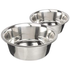 neater pet brands stainless steel dog and cat bowls (2 pack) neater feeder deluxe or express extra replacement bowl (metal food and water dish) (7 cup)