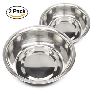 Neater Pet Brands Stainless Steel Dog and Cat Bowls (2 Pack) Neater Feeder Deluxe or Express Extra Replacement Bowl (Metal Food and Water Dish) (7 Cup)