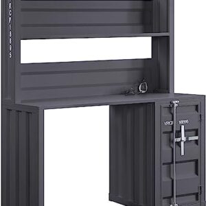 ACME Cargo Desk & Hutch - - Gunmetal