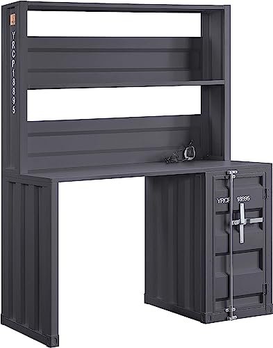 ACME Cargo Desk & Hutch - - Gunmetal