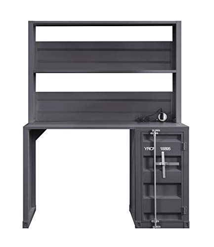 ACME Cargo Desk & Hutch - - Gunmetal