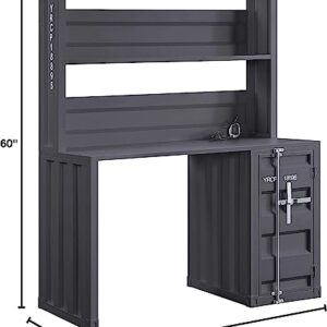 ACME Cargo Desk & Hutch - - Gunmetal