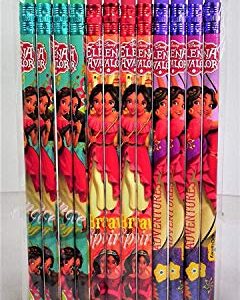 12 Disney Elena of Avalor Wooden Pencil Cartoon Character Authentic Licensed School Party Bag Fillers