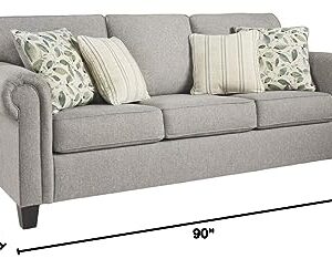 Signature Design by Ashley Alandari Traditional Sofa with 4 Accent Pillows, Gray