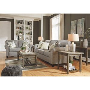 Signature Design by Ashley Alandari Traditional Sofa with 4 Accent Pillows, Gray