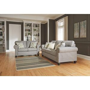 Signature Design by Ashley Alandari Traditional Sofa with 4 Accent Pillows, Gray