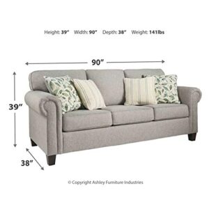 Signature Design by Ashley Alandari Traditional Sofa with 4 Accent Pillows, Gray