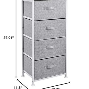 Amazon Basics Fabric 4-Drawer Storage Organizer Unit for Closet, White