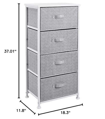 Amazon Basics Fabric 4-Drawer Storage Organizer Unit for Closet, White