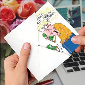 NobleWorks - 1 Happy Birthday Card with Funny Cartoons - Mature Humor Notecard with Envelope, Celebrate Birthdays - Urology Department C7262BDG