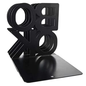 book ends - decorative metal book ends supports for bookrack desk (black book ends 4 pack)