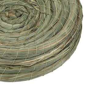 Handwoven Straw Hatching Breeding Cave Bird Nesting Box Flat Base Grass Nest for Parrot Macaw African Greys Budgies Hamster Gerbil Chinchillas Bed House (L)