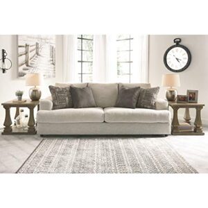 Signature Design by Ashley Soletren Contemporary Chenille Sofa with 4 Accent Pillows, Off-White