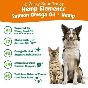 Zesty Paws Salmon Omega Oil Hemp for Dogs and Cats with Wild Alaskan Salmon Oil Omega 3 and 6 Fatty Acids with EPA DHA for Pets Supports Normal Skin Moisture and Immune System Function 32oz