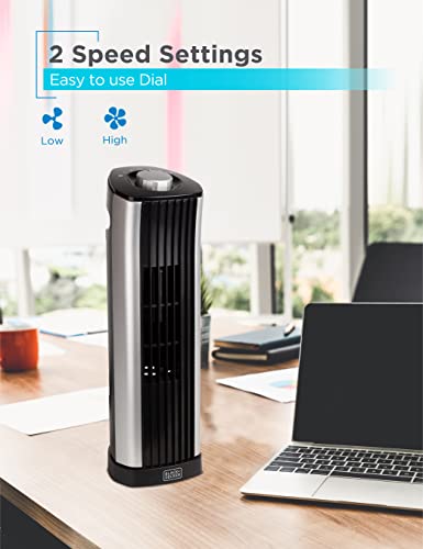 BLACK+DECKER Mini Tower Fan - Quiet Oscillating Stand up 14 Inch Desk Fans