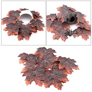 POPETPOP Leaf Litter for Reptiles-Artificial Autumn Maple Leaves Decorative Fiber Lifelike Leaf Reptile Supplies