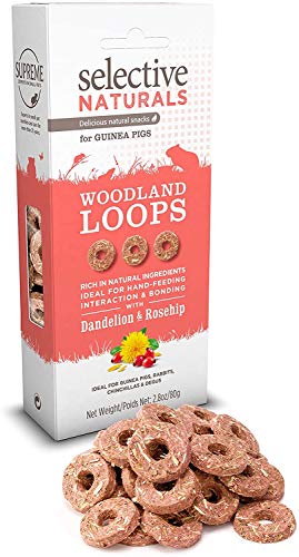 Supreme Petfoods 3 Pack of Selective Naturals Woodland Loops Guinea Pig Treats, 2.8 Ounces each, with Dandelion and Rosehip