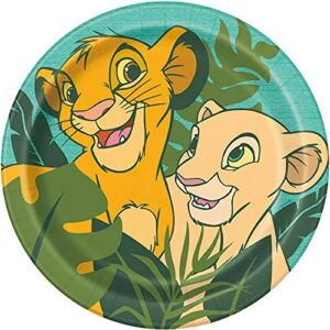 unique round paper dinner plates - 9" | disney lion king | 8 pcs